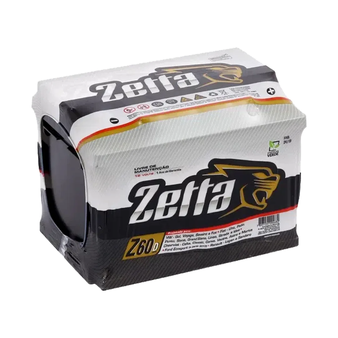 Bateria de Carro Zetta 60Ah – Z60D – Fabricação Moura - 18 Meses de ...